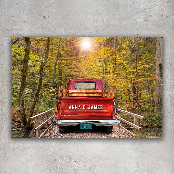 Personalized Vintage Truck Canvas Print - Unique Home Decor & Gifts for ...